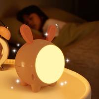 China LED 3D Pink Molong Rabbit Night Light Toy Battery Operated PVC for Touch Switch Home Living Room for sale
