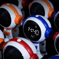 China App Control PVC Astronaut Lamp & Digital Alarm Clock Radio Feature Bedside Gift For Baby for sale