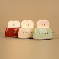 China USB Toast Cartoon LED Night Light Kawaii Bread Table Lamp With Timer Home Decor for sale