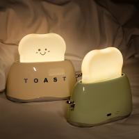 China LED Night Lamp Light-Up Toaster Bedside Decorative Table Desk Light PVC Material Night Lights for sale