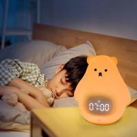 China App Control Silicone Night Light Bedside Energy Saving Digital Alarm Clock For Children for sale