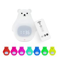 China Soft Silicone Bear Led Night Lamp Touch Sensing Sleeping Lights With Timing & Alarm Clock Function for sale