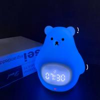 China Soft BPA-Free Silicone Portable Cute Kids Alarm Clock Night Light USB Rechargeable for sale