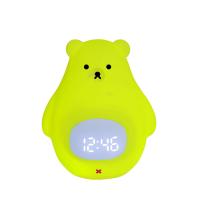 China Soft BPA-Free Silicone Portable Cute Kids Alarm Clock Night Light USB Rechargeable for sale