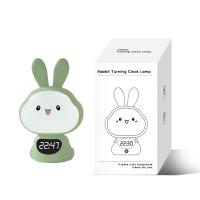 China Kids USB Rechargeable Night Lamp With Clock Remote Control Warm White LED Timable Bedroom Desktop for sale