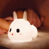 China LED Silicone Rabbit Led Night Light Home Decoration Bedroom Decor Kids Bedside Reading Lamp Creative for sale