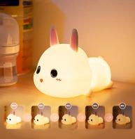 China Bunny Nightlight Color Changing Bedroom Light Gift Soft Desk Lamp Intelligent sleep aid for sale