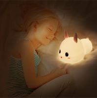 China Bunny Nightlight Color Changing Bedroom Light Gift Soft Desk Lamp Intelligent sleep aid for sale
