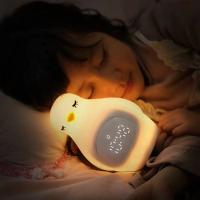 China Led Alarm Clock with Penguin Silicone Multi-functional Usb Charging with Small Night Light for sale