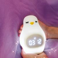 China Penguin Gifts Lamp for Kids Table USB Charging Baby Night Light Silicone LED Alarm Clock for sale