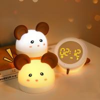 China Super Cute Mouse Animal 7 Colors Light Changing Squish Silicone Soft Mouse Alarm Clock Night Light for sale