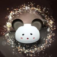 China Cartoon Rat LED Silicone Nightlight Kids USB Charging Bedside Digital Wake Up Alarm Clock for sale