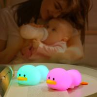 China Children's Duck Creative Silicone Table Lamp USB Rechargeable Bedroom Night Light For Kids for sale