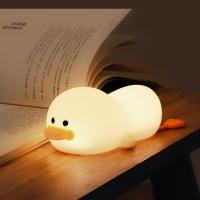 China Children's Duck Creative Silicone Table Lamp USB Rechargeable Bedroom Night Light For Kids for sale