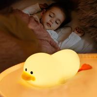 China Children's Duck Creative Silicone Table Lamp USB Rechargeable Bedroom Night Light For Kids for sale