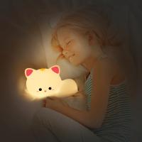 China Mini Lovely Cat Rechargeable Led Soft Touch Silicone Night Light For Kids for sale