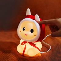 China Bunny Night Light Nontoxic Silicone Material LED Lamp For Child / Baby Sleep Training Home Decor for sale