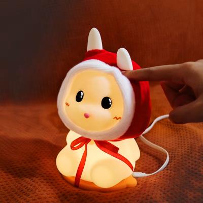 China Bunny Night Light Nontoxic Silicone Material LED Lamp For Child / Baby Sleep Training Home Decor for sale
