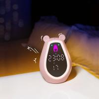 China Bear Alarm Clock Kids Mini Night Light Adjustable Brightness Voice-Activated Wake Battery-Powered for sale