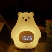 China Soft BPA-Free Silicone Kids Alarm Clock  Portable Children USB Rechargeable Nightlight for sale