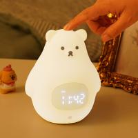 China Soft BPA-Free Silicone Kids Alarm Clock  Portable Children USB Rechargeable Nightlight for sale