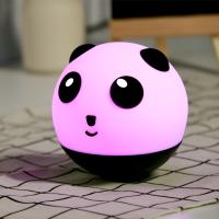 China Creative Children's Panda Night Light Soft Light Eye Care Sleeping Bedroom Silicone LED Table Lamp for sale