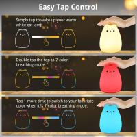 China Gift Rechargeable Silicone Animal Lamp Cute Night Light Decor Dimmable 7 Colors for Kid Room for sale