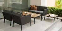 China Outdoor Furniture Aluminum Black Sling Patio Sofa, SN-2645 for sale