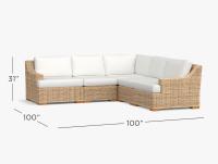 China Natural Looking Outdoor Round Wicker Corner Lounge Set. Huntington SN-2654 for sale