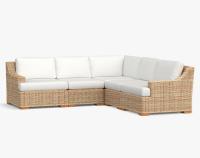 China Natural Looking Outdoor Round Wicker Corner Lounge Set. Huntington SN-2654 for sale