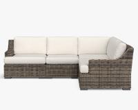 China Natural Looking Outdoor Round Wicker Corner Lounge Set. Huntington SN-2654 for sale