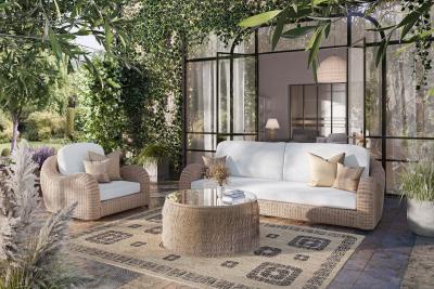 China Luxury Slopped Arm Synthetic Rattan Garden Sofa. Katalina SN-2655 for sale