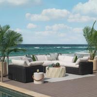 China Black Round Wicker Sectional Corner Sofa. Montana SN-2658 for sale