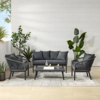 China Commercial Wholesale Outdoor Furniture Assemble 4pcs Rope Sofa. SN-2662 for sale