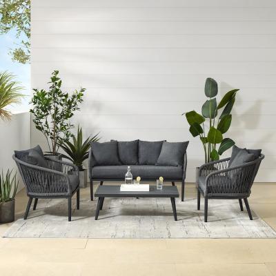 China Commercial Wholesale Outdoor Furniture Assemble 4pcs Rope Sofa. SN-2662 for sale