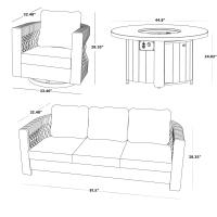 China American Style Luxury Design Outdoor Patio Sofa with Firepit. Halifax SN-2663 for sale