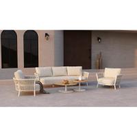China Cream Rope Weave Patio Sofa with Teak Coffee Table. Bretty SN-2671 for sale