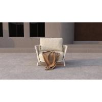 China Cream Rope Weave Patio Sofa with Teak Coffee Table. Bretty SN-2671 for sale