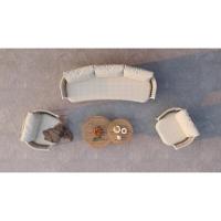 China Cream Rope Weave Patio Sofa with Teak Coffee Table. Bretty SN-2671 for sale
