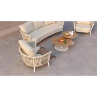 China Cream Rope Weave Patio Sofa with Teak Coffee Table. Bretty SN-2671 for sale