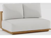 China Corner Lounge Set Aluminum in Teak Finish Outdoor Sectional Sofa. Parlo SN-2675 for sale