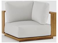 China Corner Lounge Set Aluminum in Teak Finish Outdoor Sectional Sofa. Parlo SN-2675 for sale