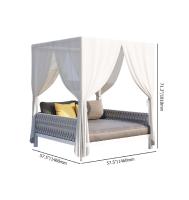 China Leisure Outdoor Beach Sunbed Furniture Aluminum Daybed with Curtain by Rope Woven. SN-2697 for sale