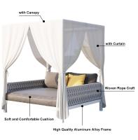 China Leisure Outdoor Beach Sunbed Furniture Aluminum Daybed with Curtain by Rope Woven. SN-2697 for sale