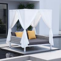 China Leisure Outdoor Beach Sunbed Furniture Aluminum Daybed with Curtain by Rope Woven. SN-2697 for sale