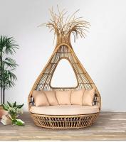 China Indonesia Handcraft Outdoor Large Daybed Pear Shape Rattan Daybed. SN-2699 for sale