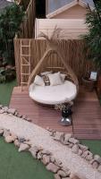 China Indonesia Handcraft Outdoor Large Daybed Pear Shape Rattan Daybed. SN-2699 for sale