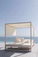 China Leisure Design Outdoor Canopy Daybed Aluminum Beach Sunbed with Curtain. SN-26103 for sale