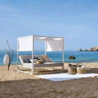 China Leisure Design Outdoor Canopy Daybed Aluminum Beach Sunbed with Curtain. SN-26103 for sale