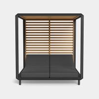 China Outdoor Teak Cabana Aluminum Sunbed for Outdoor Hotel Villa Use. Mountain SN-26104 for sale